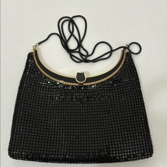 Vintage | Bags | Vintage Black Shoulder Bag With Chainmail Design ...